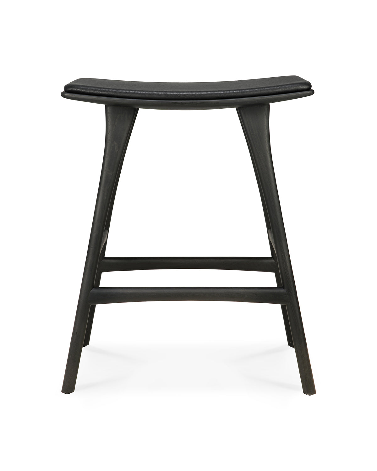 Osso Counter Stool - Black with leather seat – SOBU