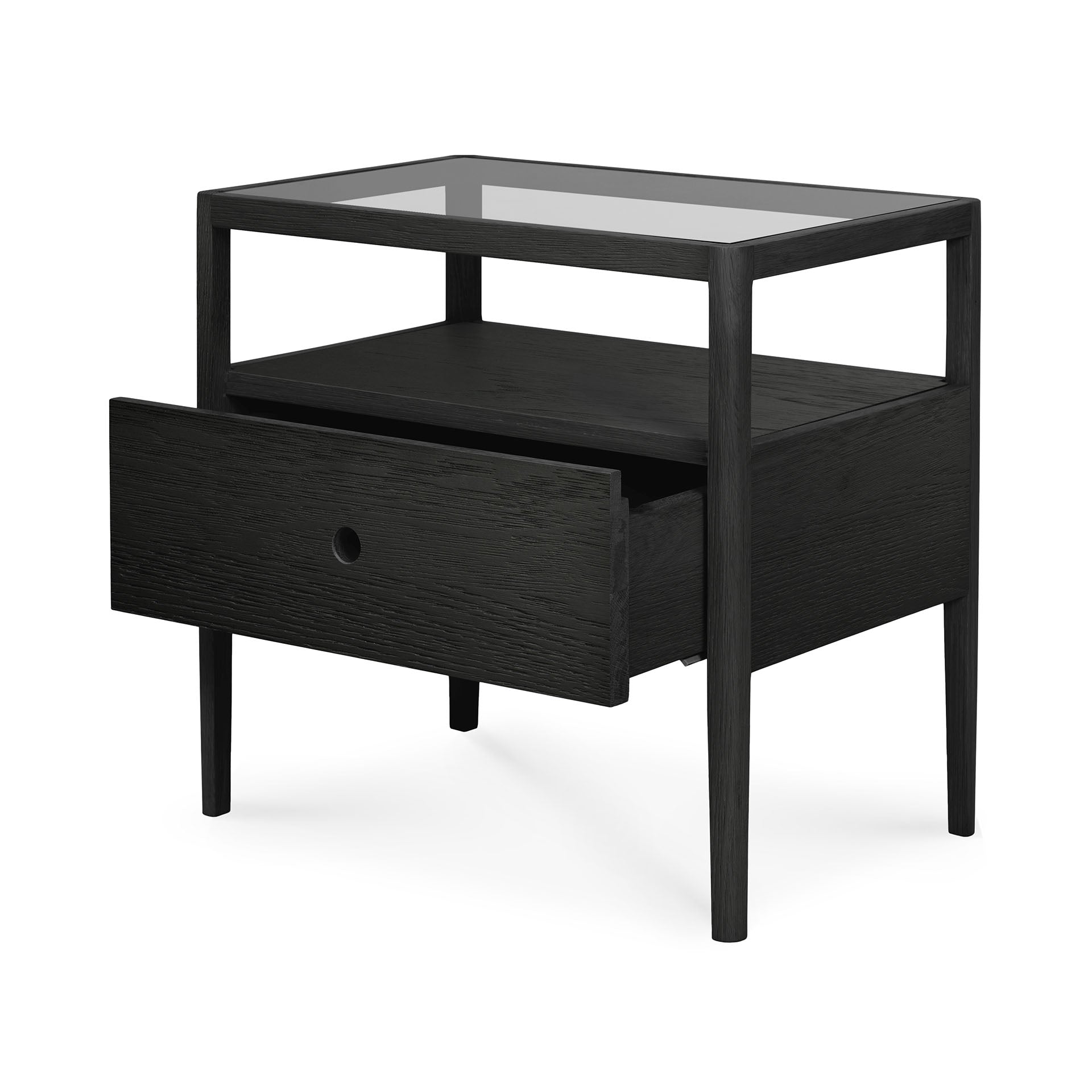 Spindle Nightstand - Black Oak – SOBU